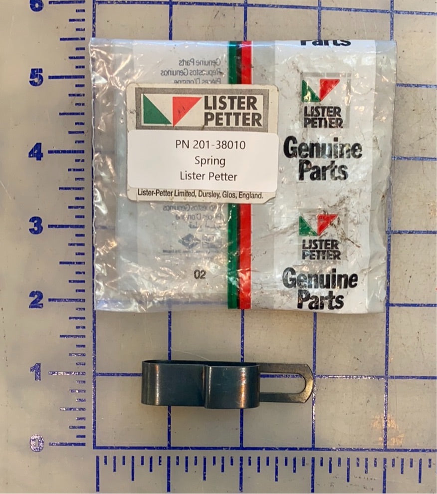 Lister Petter stopping lever spring 201-39010, used on TS and TR 1, 2